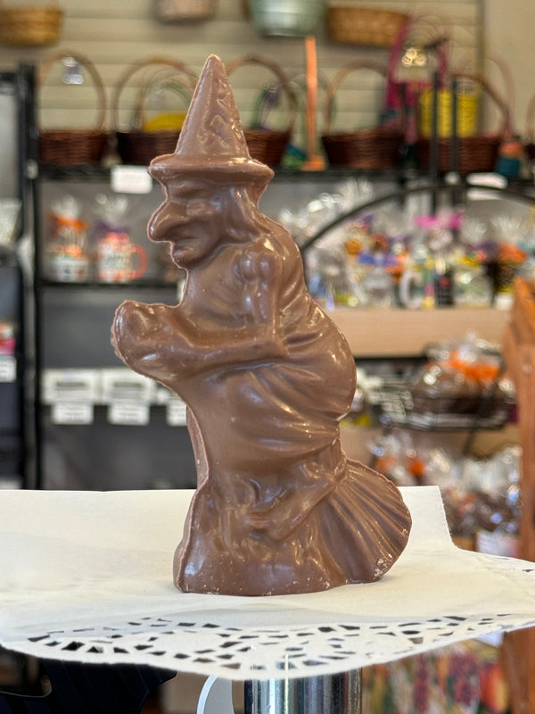 Milk Chocolate Witch on Broom - Dayton Homemade Chocolates & Gift Baskets